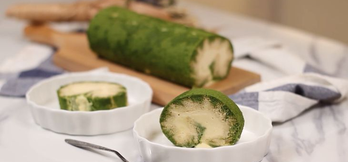 Matcha Hurricane Swiss Roll Recipe | Sunset Foods